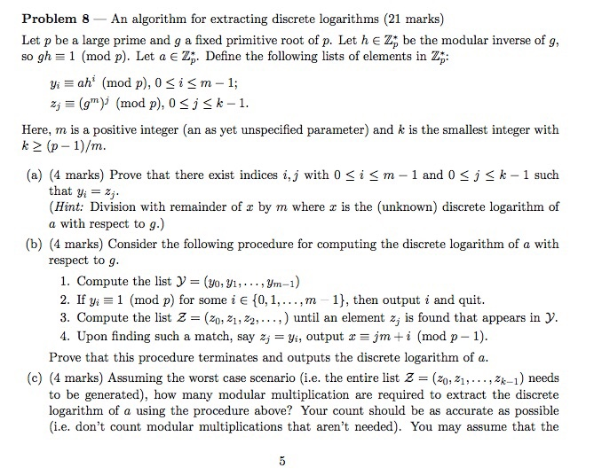 Problem 8 An Algorithm For Extracting Discrete