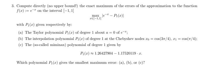 Solved 3. Compute directly (no upper bound!) the exact | Chegg.com