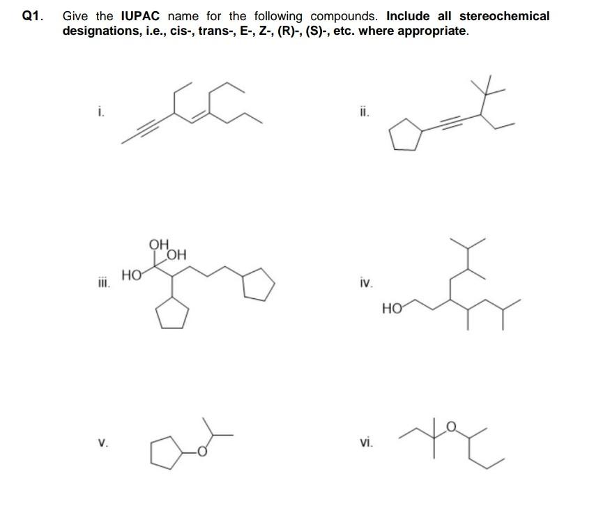 Solved 21. Give the IUPAC name for the following compounds. | Chegg.com