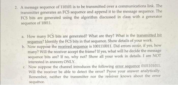 Solved a Implement an error detection mechanism using the | Chegg.com