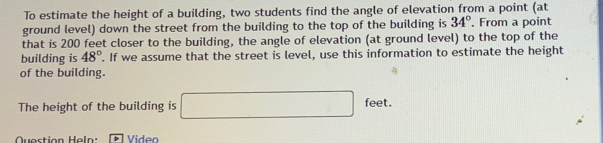 Solved To estimate the height of a building, two students | Chegg.com