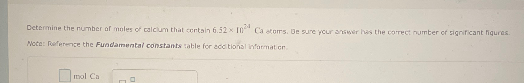 Solved Determine the number of moles of calcium that contain | Chegg.com