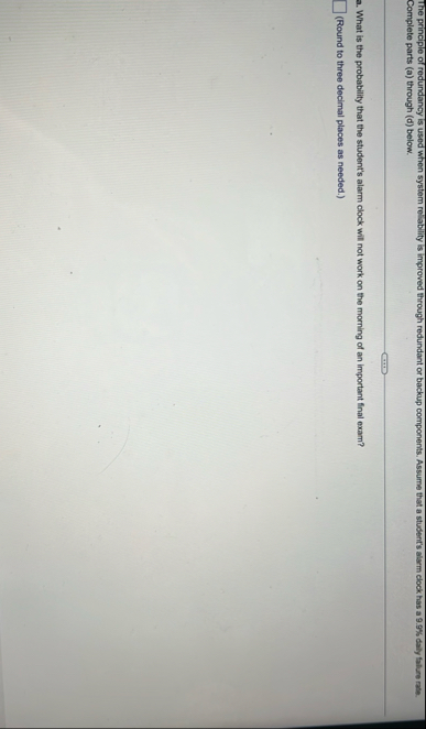 Solved The principle of redundancy is used when system | Chegg.com