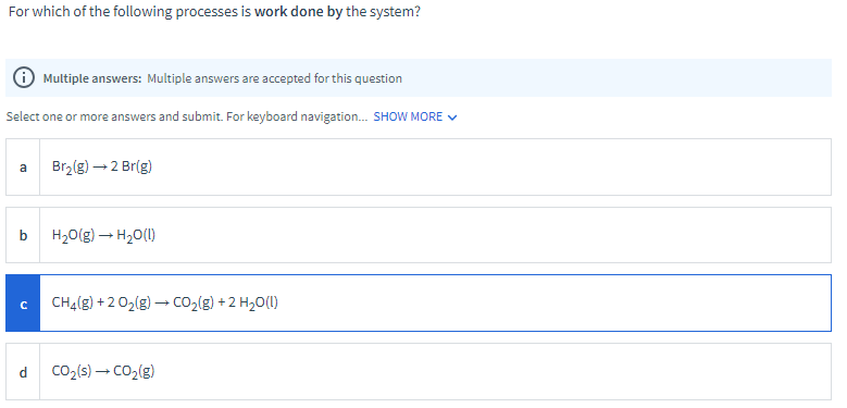 Solved For which of the following processes is work done by | Chegg.com