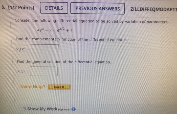 Solved consider the following differential equation to be | Chegg.com