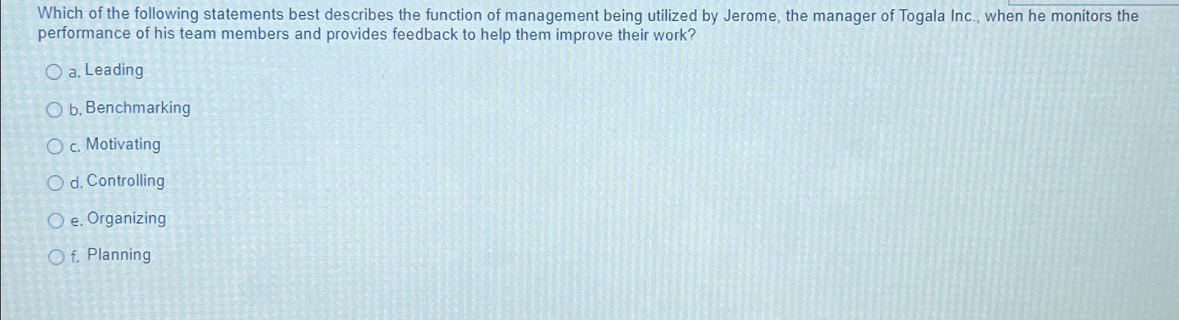 Solved Which of the following statements best describes the | Chegg.com