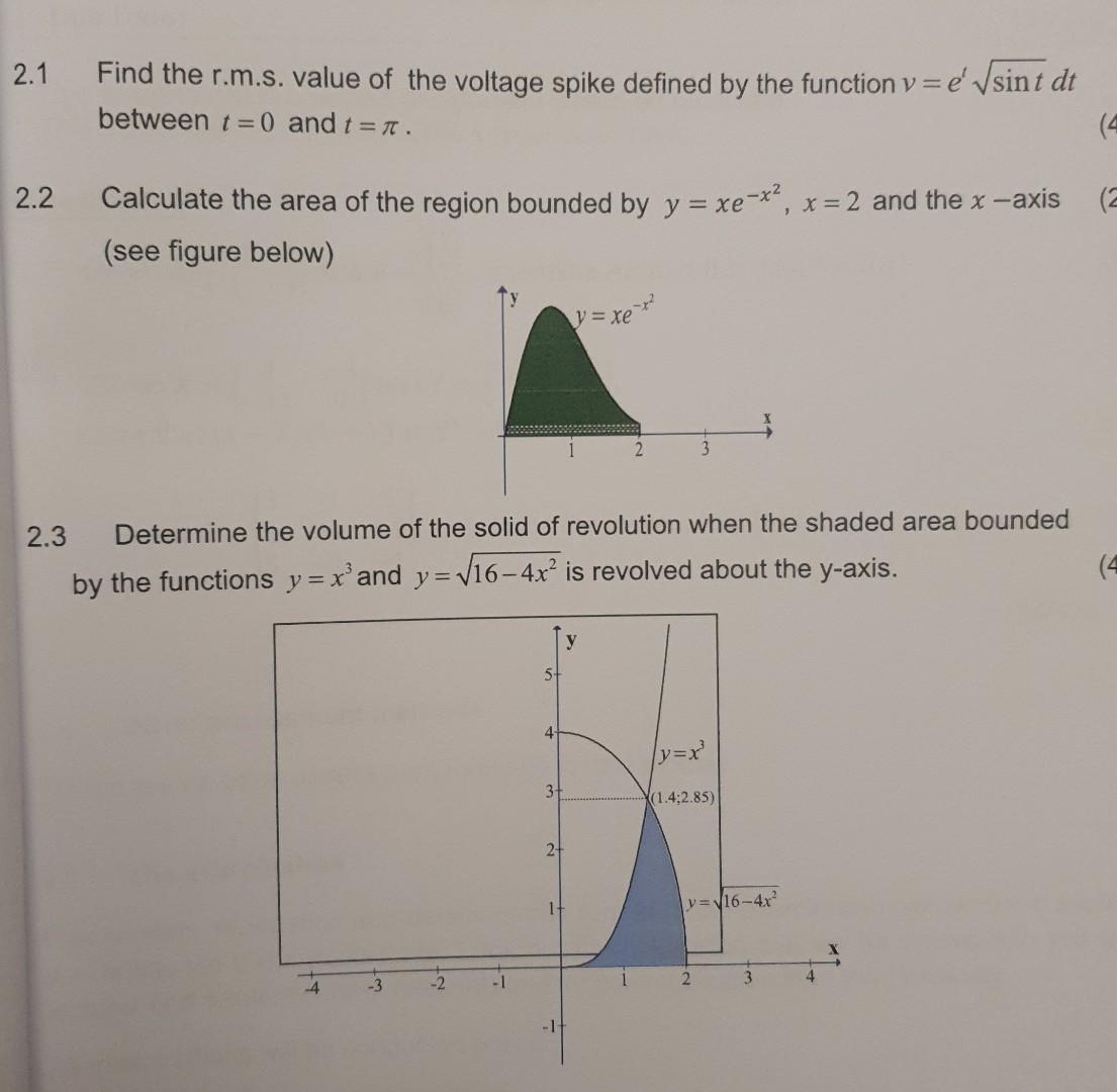 Solved 2.1 Find the r.m.s. value of the voltage spike | Chegg.com