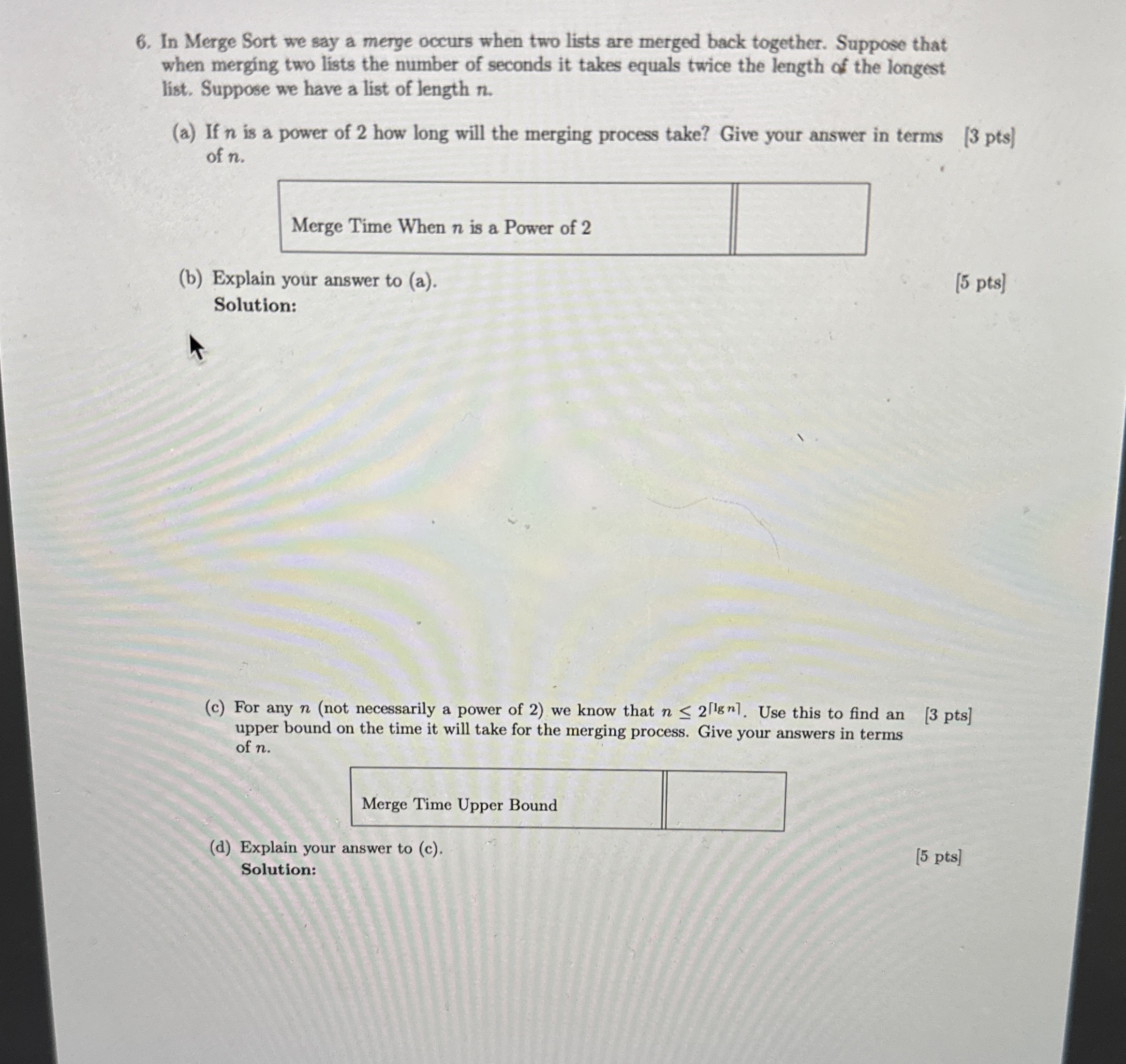 Solved In Merge Sort we say a merge occurs when two lists | Chegg.com