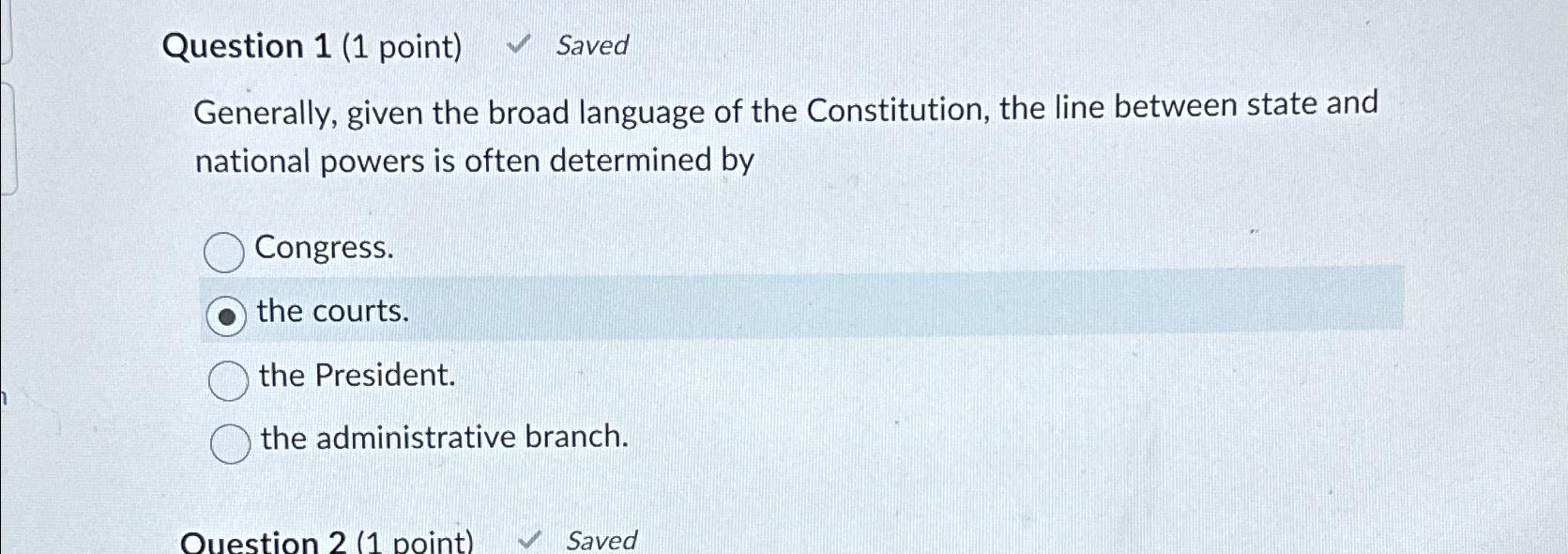 Solved Question 1 (1 ﻿point) ﻿SavedGenerally, given the | Chegg.com