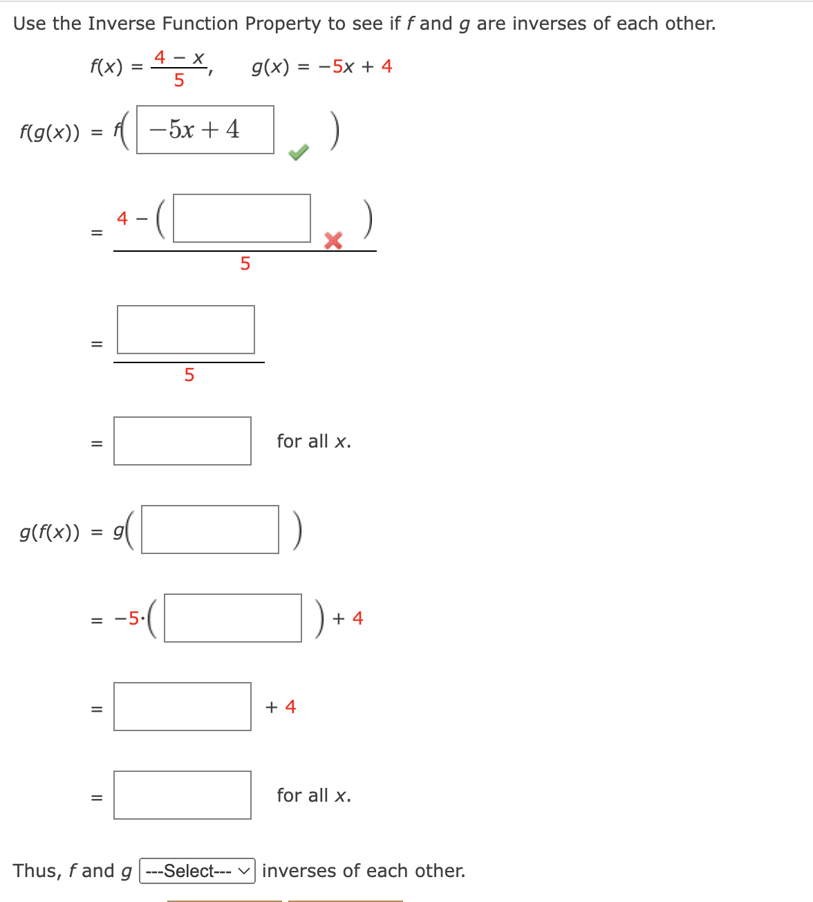 Solved Use the Inverse Function Property to see if f ﻿and g | Chegg.com