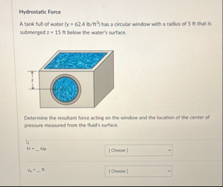 Solved Hydrostatic ForceA tank full of water Give FBD | Chegg.com