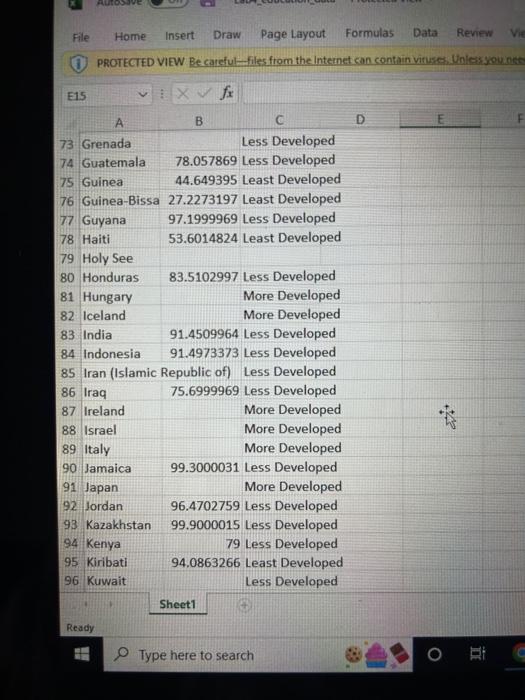 Using the Excel data sheet given (the picutures), | Chegg.com