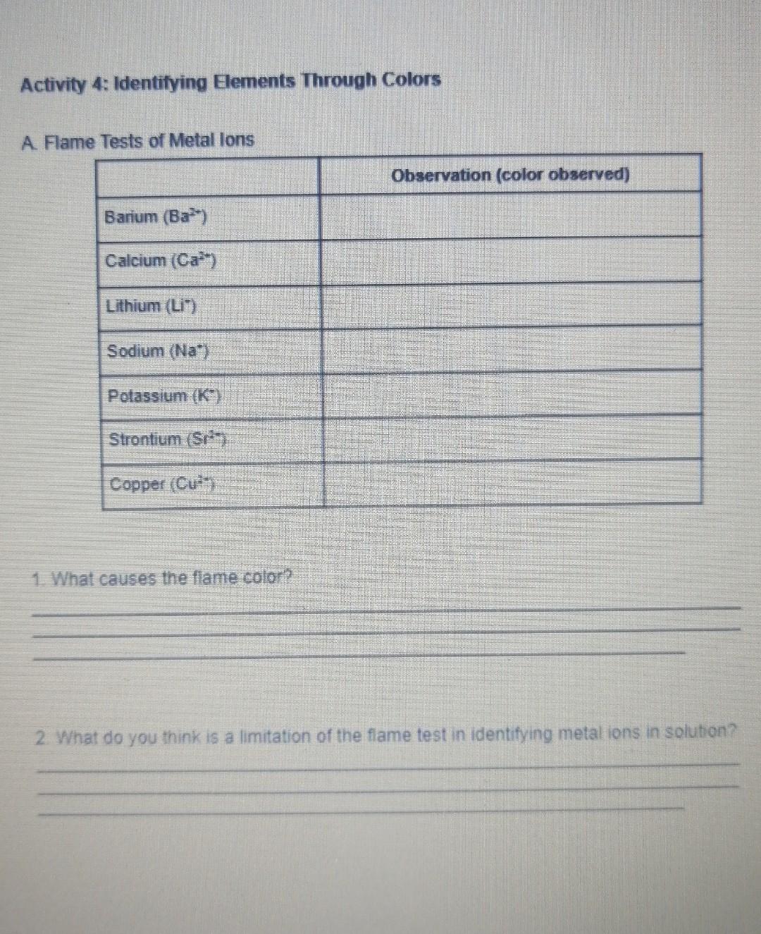 Solved Activity 3. Reactivity of the Halogen Group Element | Chegg.com