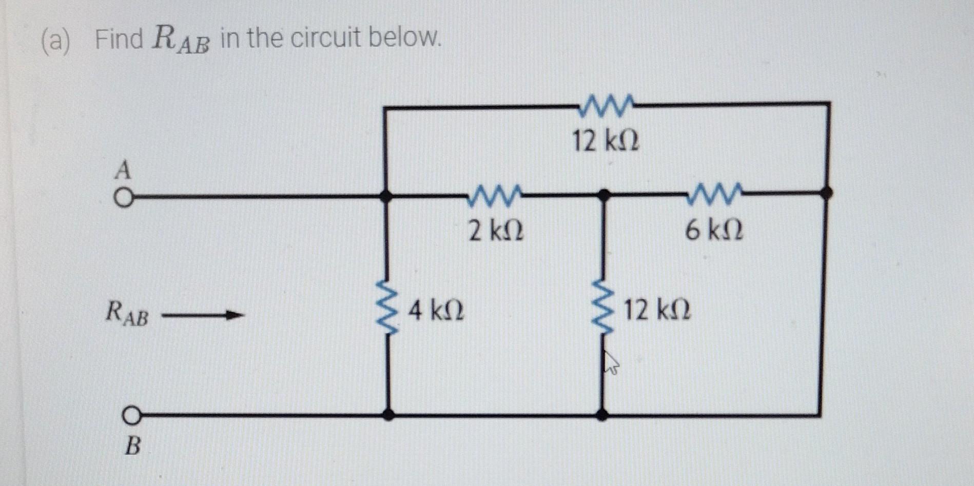 Solved (a) Find RAB in the circuit below. | Chegg.com