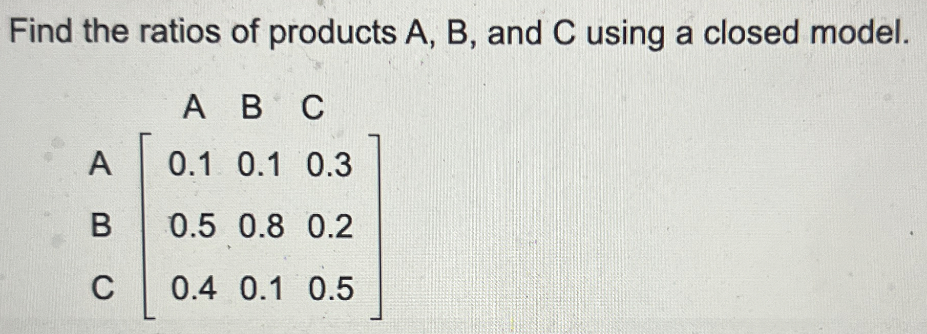 Solved Find the ratios of products A,B, ﻿and C ﻿using a | Chegg.com