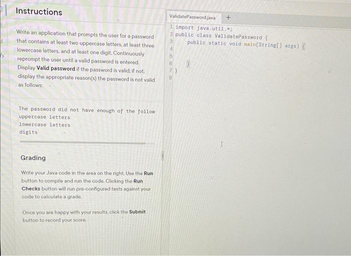 Solved lowercase letters, and at least one digit. | Chegg.com