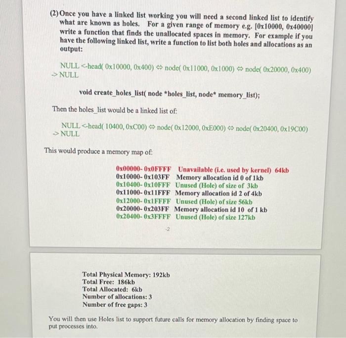 Solved (4) Modify the original kmalloc(u32 size, int align, | Chegg.com