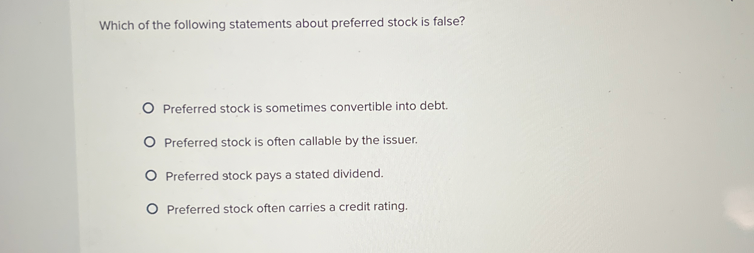 Solved Which of the following statements about preferred | Chegg.com