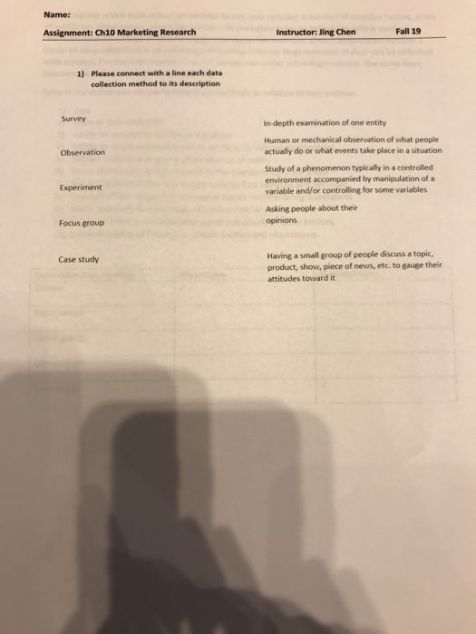 Solved Name: Assignment: Ch10 Marketing Research Instructor: | Chegg.com