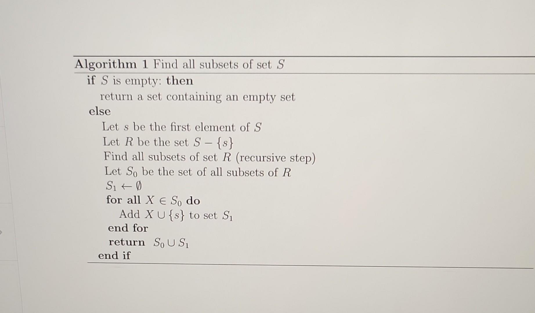 Solved \begin{tabular}{l} \hline Algorithm 1 Find all | Chegg.com
