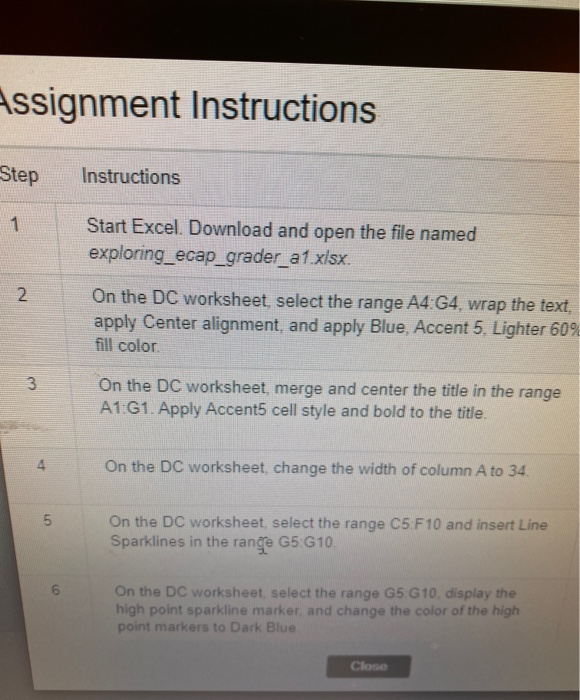 Assignment Instructions Step Instructions Start | Chegg.com