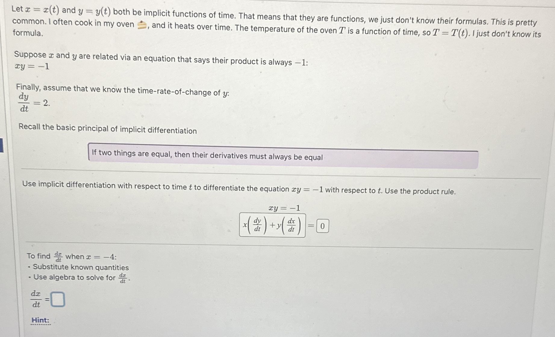 Solved Let x=x(t) ﻿and y=y(t) ﻿both be implicit functions of | Chegg.com