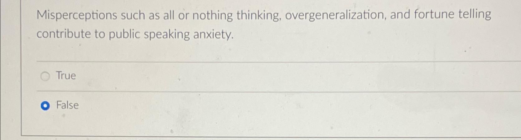 Solved Misperceptions such as all or nothing thinking, | Chegg.com