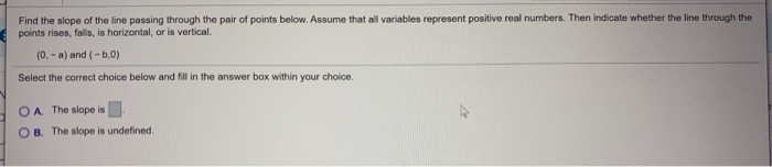 Solved Find the slope of the line passing through the pair | Chegg.com