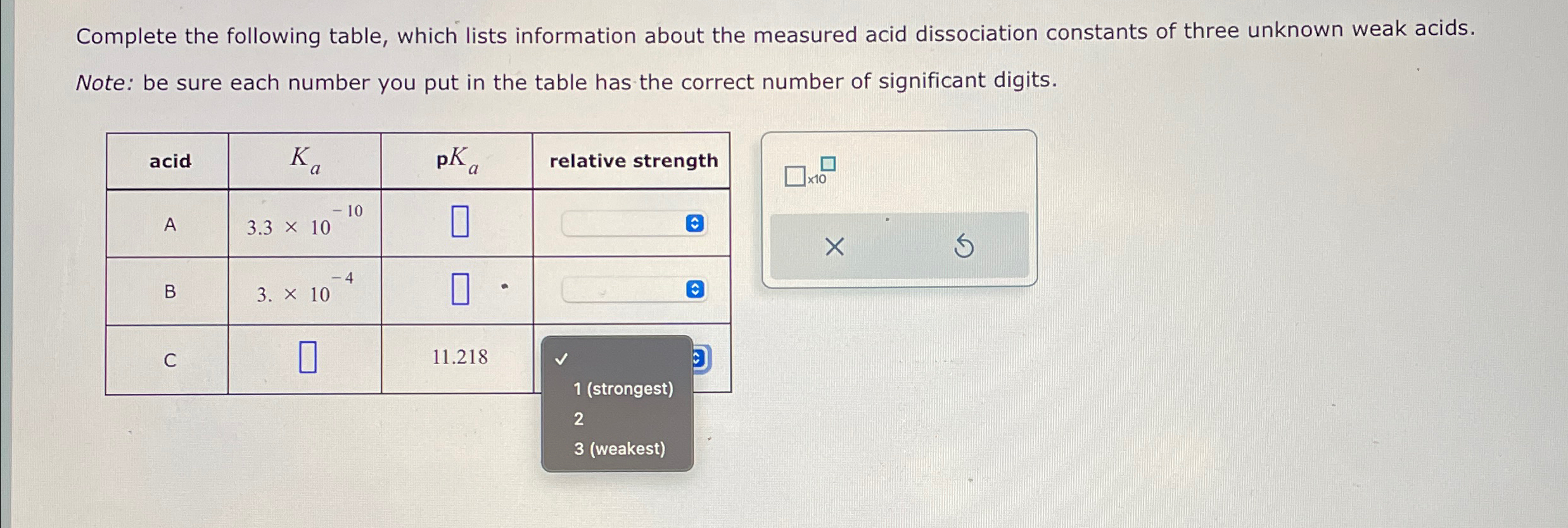 Solved Complete the following table, which lists information | Chegg.com