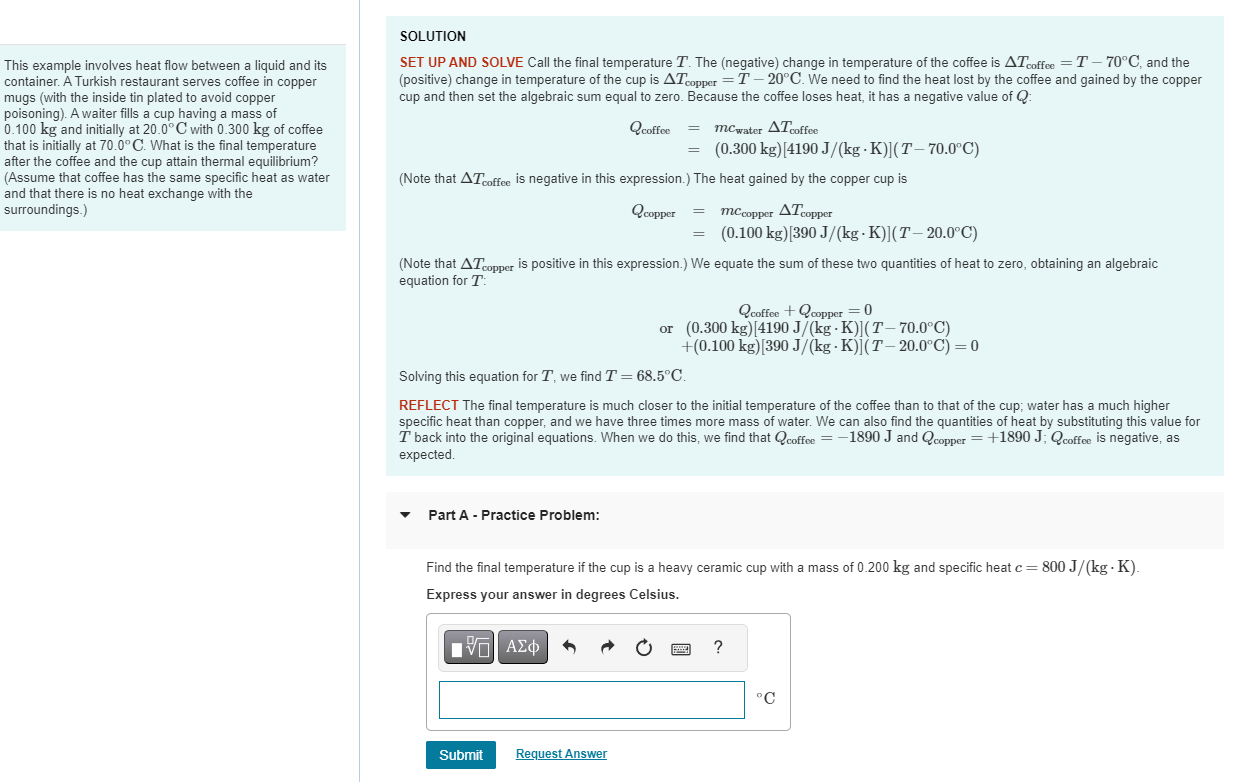 Solved ANSWER PART AThis example involves heat flow between | Chegg.com
