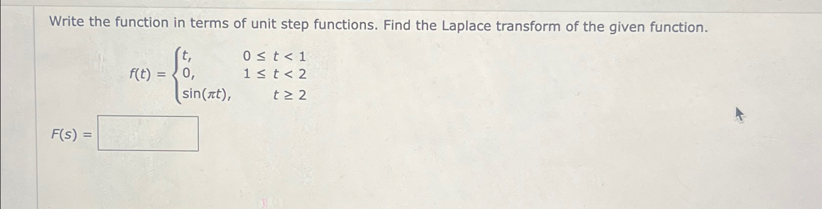 Solved Write the function in terms of unit step functions. | Chegg.com