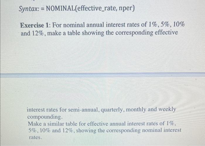 Solved Syntax: = PV (rate, nper, pmt, [fv], [type ]) rate - | Chegg.com