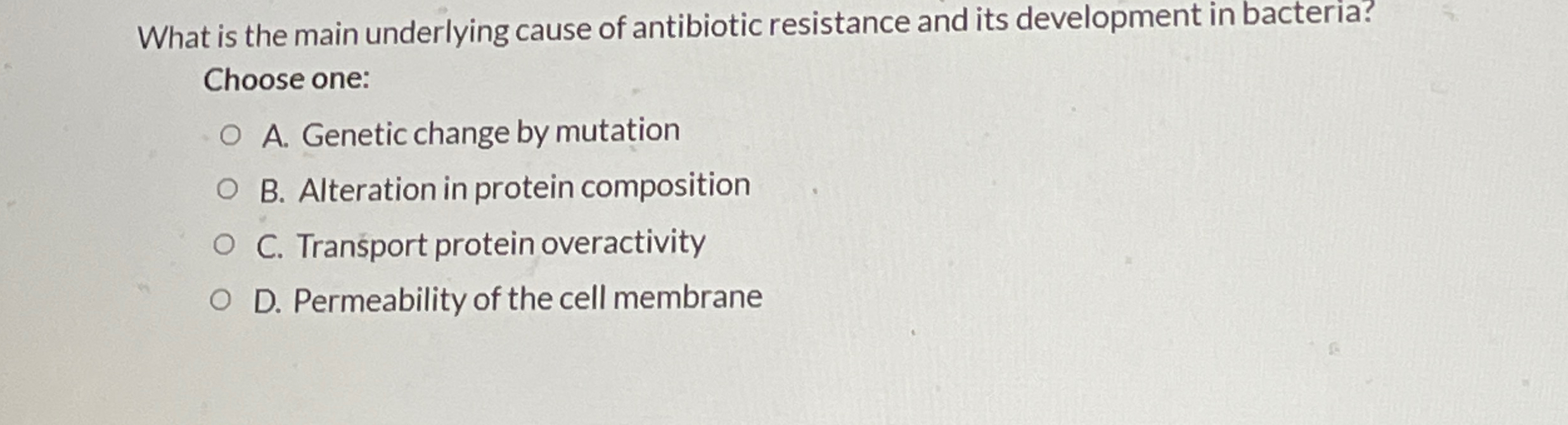 Solved What is the main underlying cause of antibiotic | Chegg.com