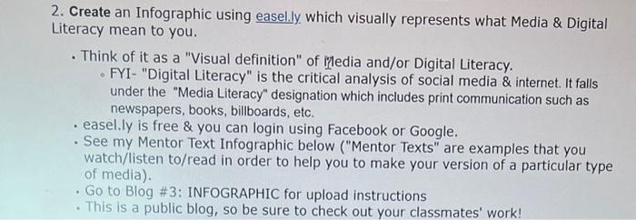 Solved 2. Create an Infographic using easel.ly which | Chegg.com