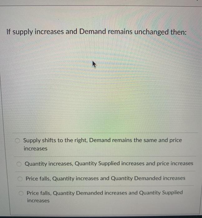 Solved If supply increases and Demand remains unchanged | Chegg.com