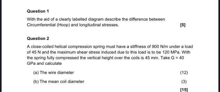Solved Question 1 With the aid of a clearly labelled diagram | Chegg.com