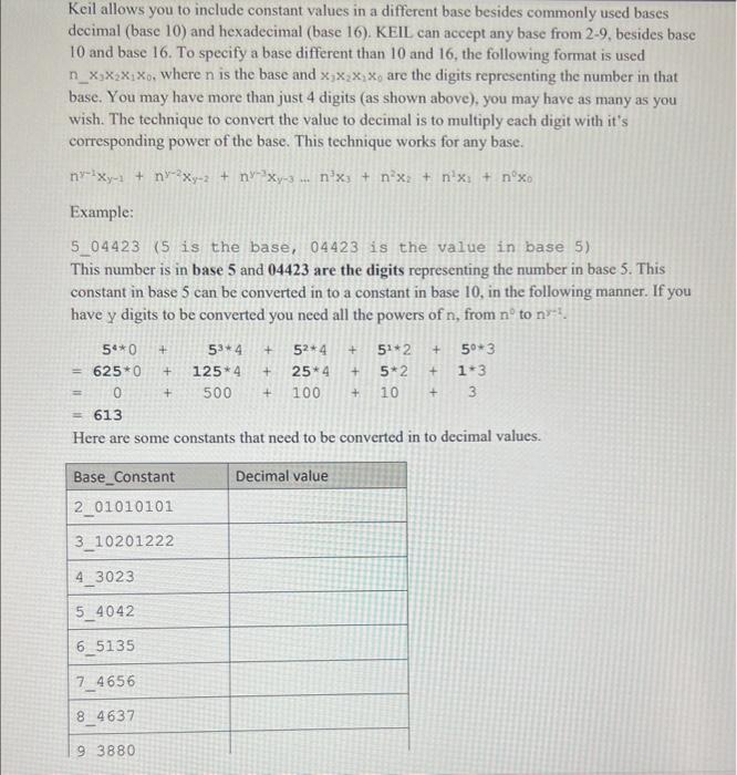 Solved Keil allows you to include constant values in a | Chegg.com
