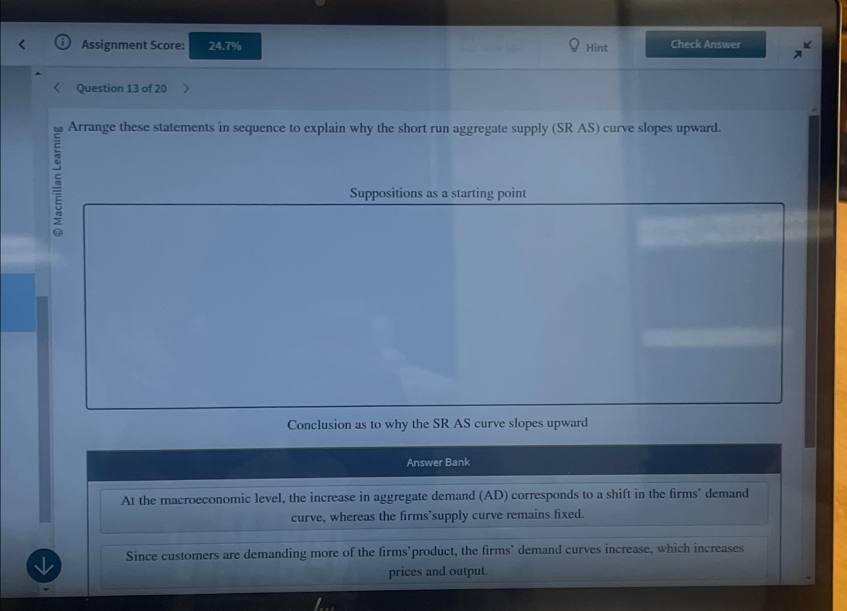 Solved Assignment Score:HintQuestion 13 ﻿of 20Arrange these | Chegg.com