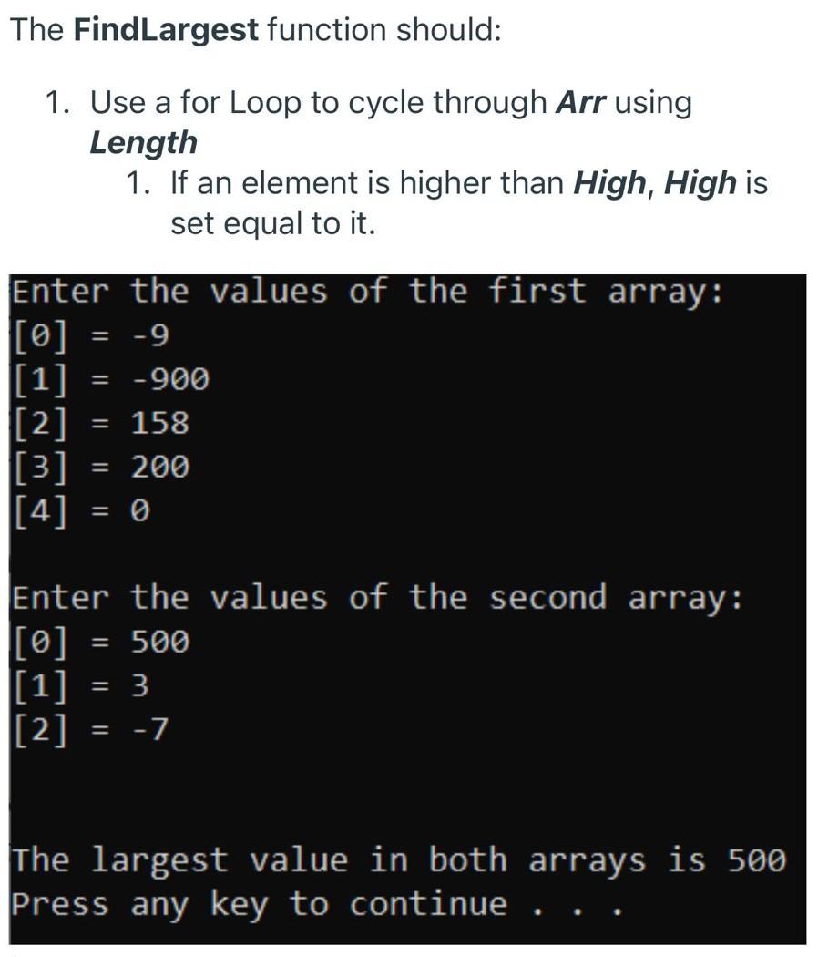 Solved Description Write a program that takes an array from | Chegg.com