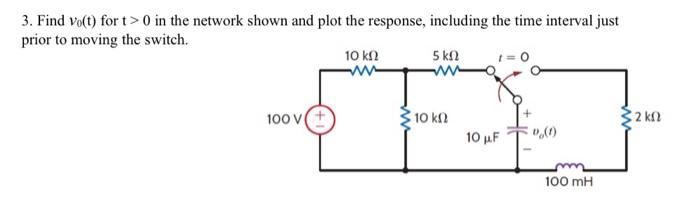 Solved 3. Find v0(t) for t>0 in the network shown and plot | Chegg.com