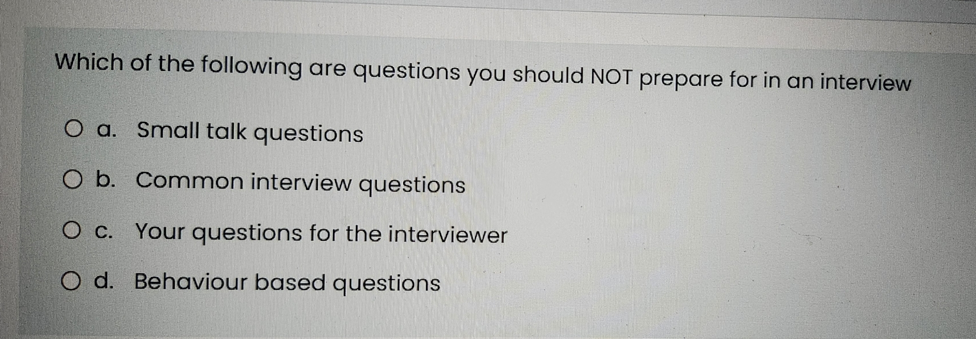 Solved Which of the following are questions you should NOT | Chegg.com