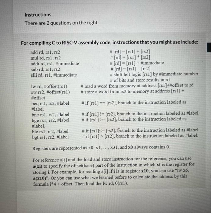 Solved Instructions There are 2 questions on the right. For | Chegg.com