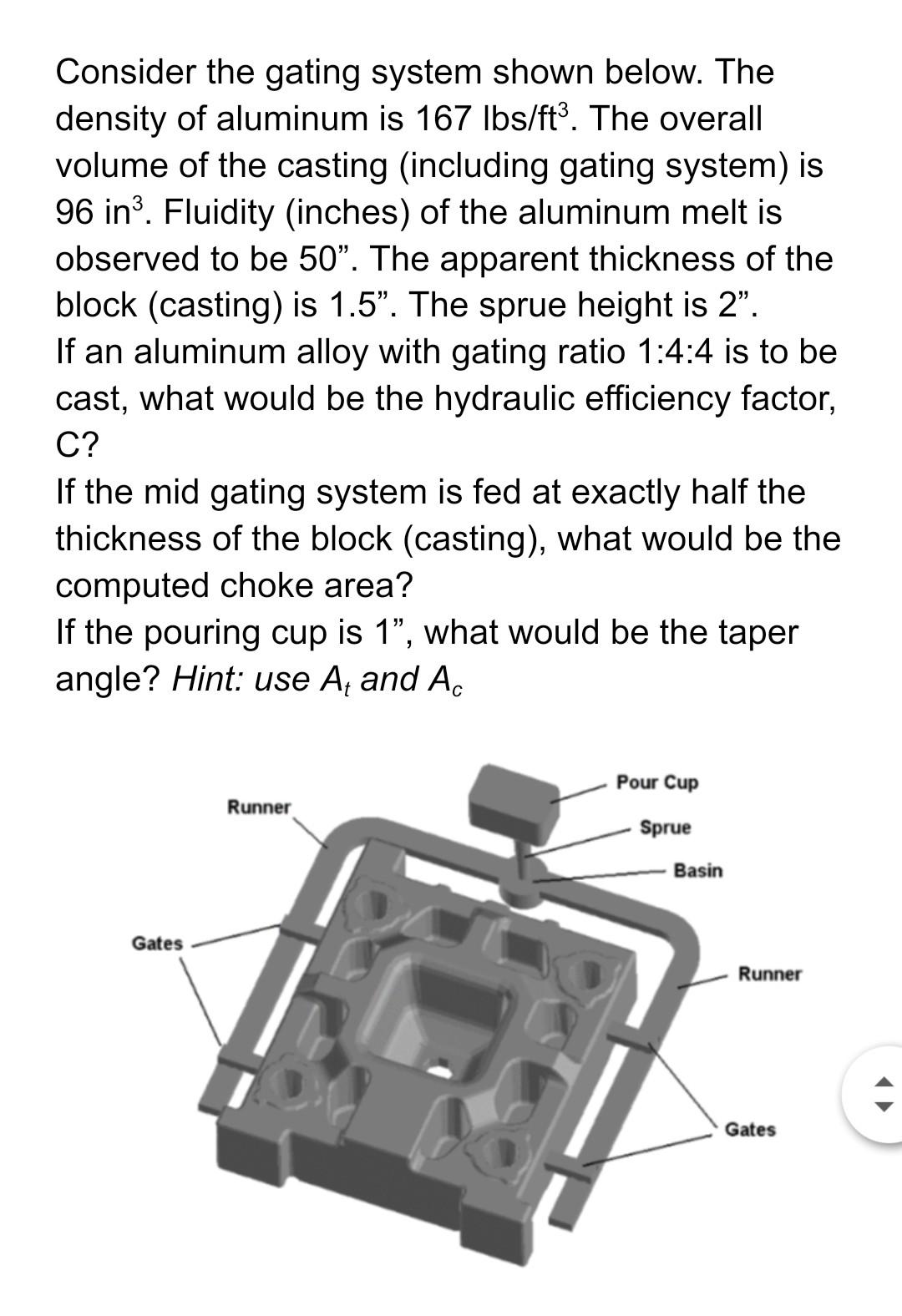 Consider the gating system below with a gating ratio | Chegg.com