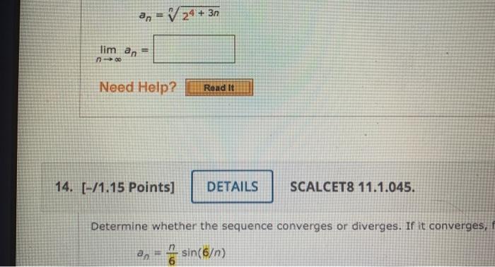 Solved Use a graph of the sequence to decide whether the | Chegg.com