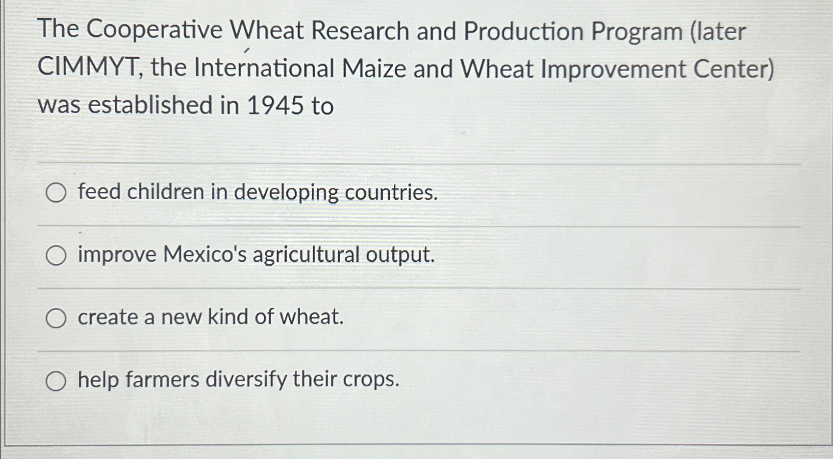 The Cooperative Wheat Research and Production Program | Chegg.com