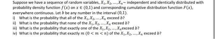 Solved Suppose we have a sequence of random variables, | Chegg.com