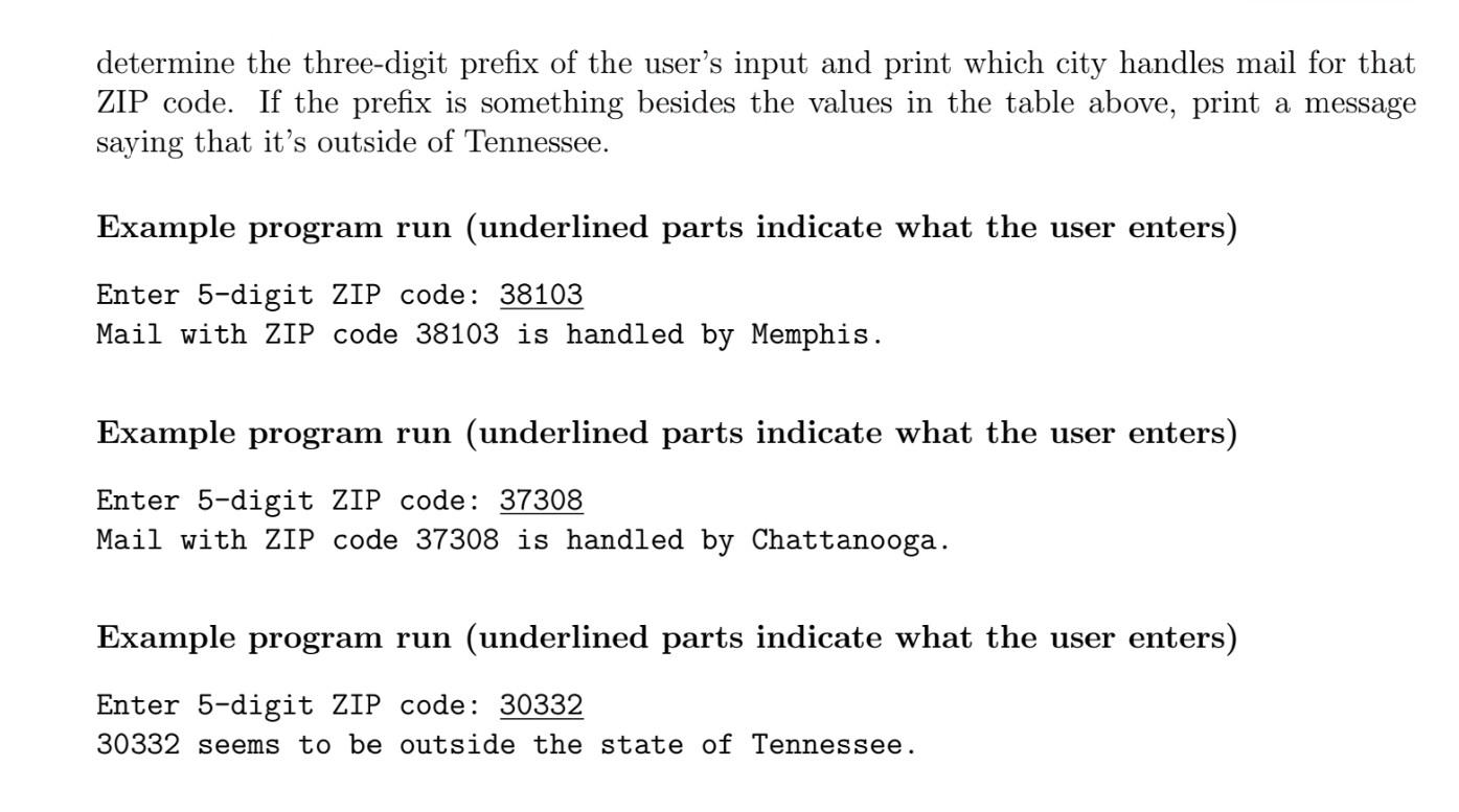 Solved 1. The first three digits of a Tennessee ZIP code | Chegg.com