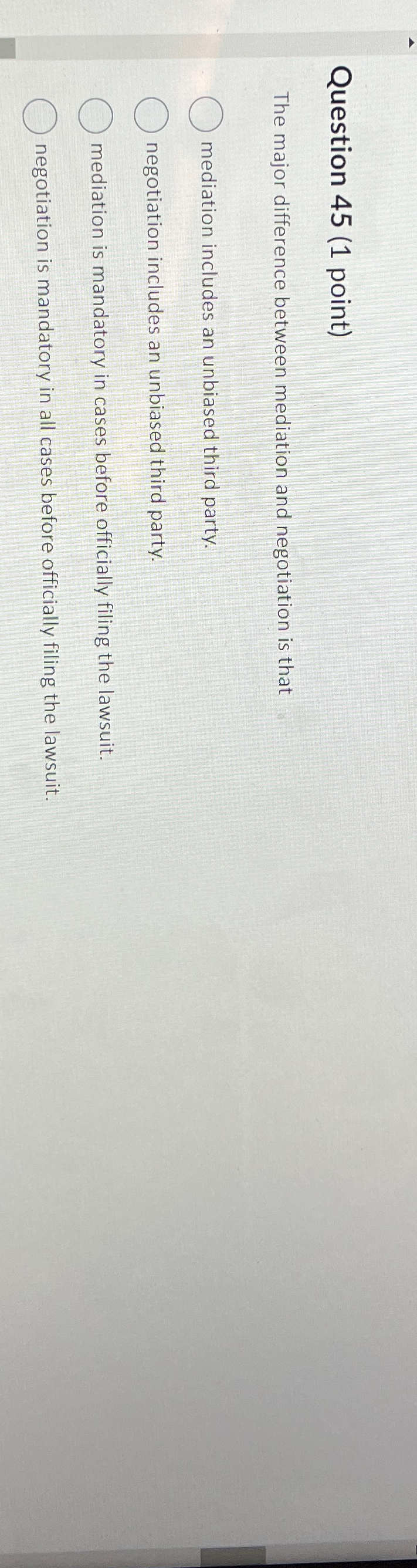 Solved Question 45 (1 ﻿point)The major difference between | Chegg.com