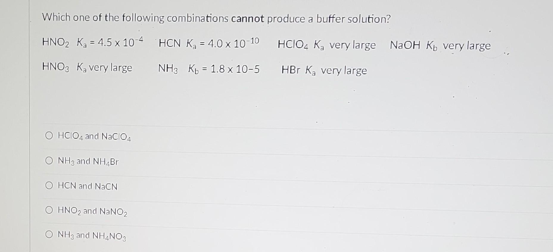 Solved Which one of the following combinations cannot | Chegg.com