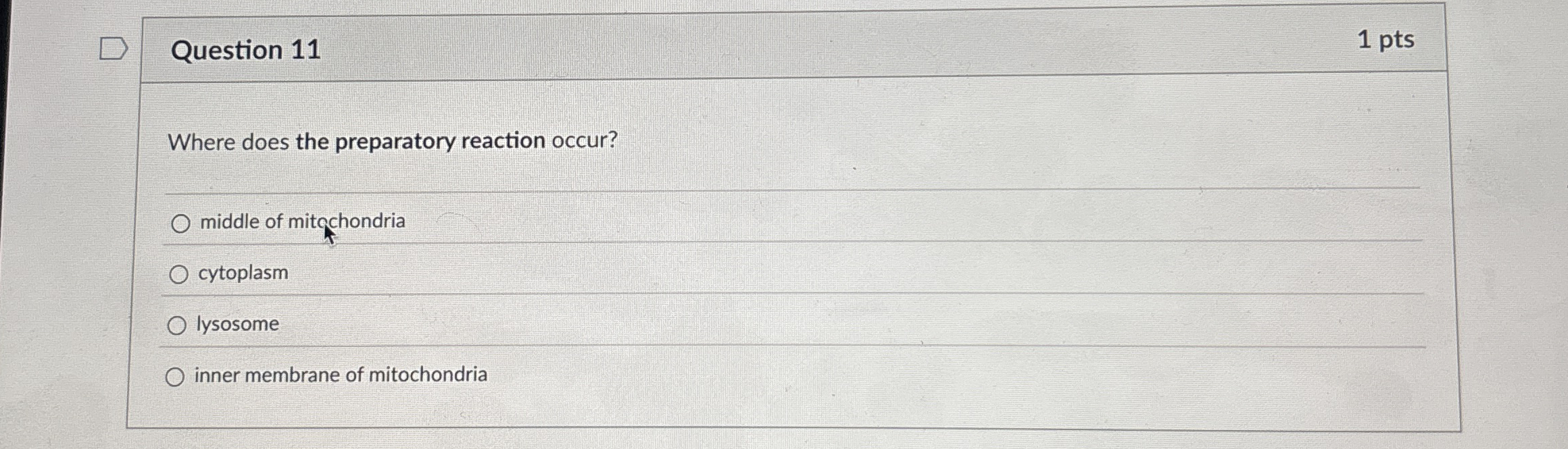 Solved Question 11Where does the preparatory reaction | Chegg.com